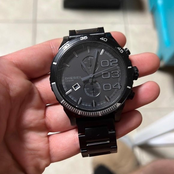 Diesel | Accessories | Diesel Double Down Chronograph Black Dial Mens ...